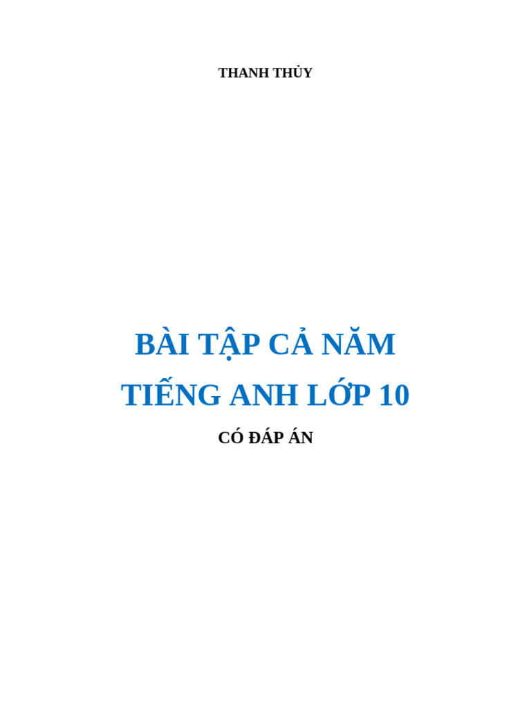 [Tailieuvui.com] Bai Tap CA Nam Mon Tieng Anh 10 | PDF