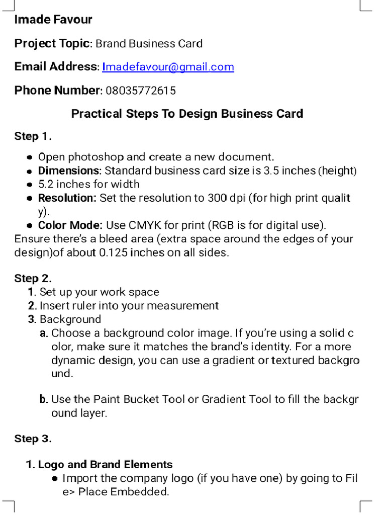 Project Work For Business Card3 - Phoenix | PDF