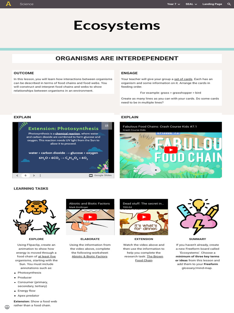 Science - Organisms are Interdependent | PDF | Ecosystem | Food Web