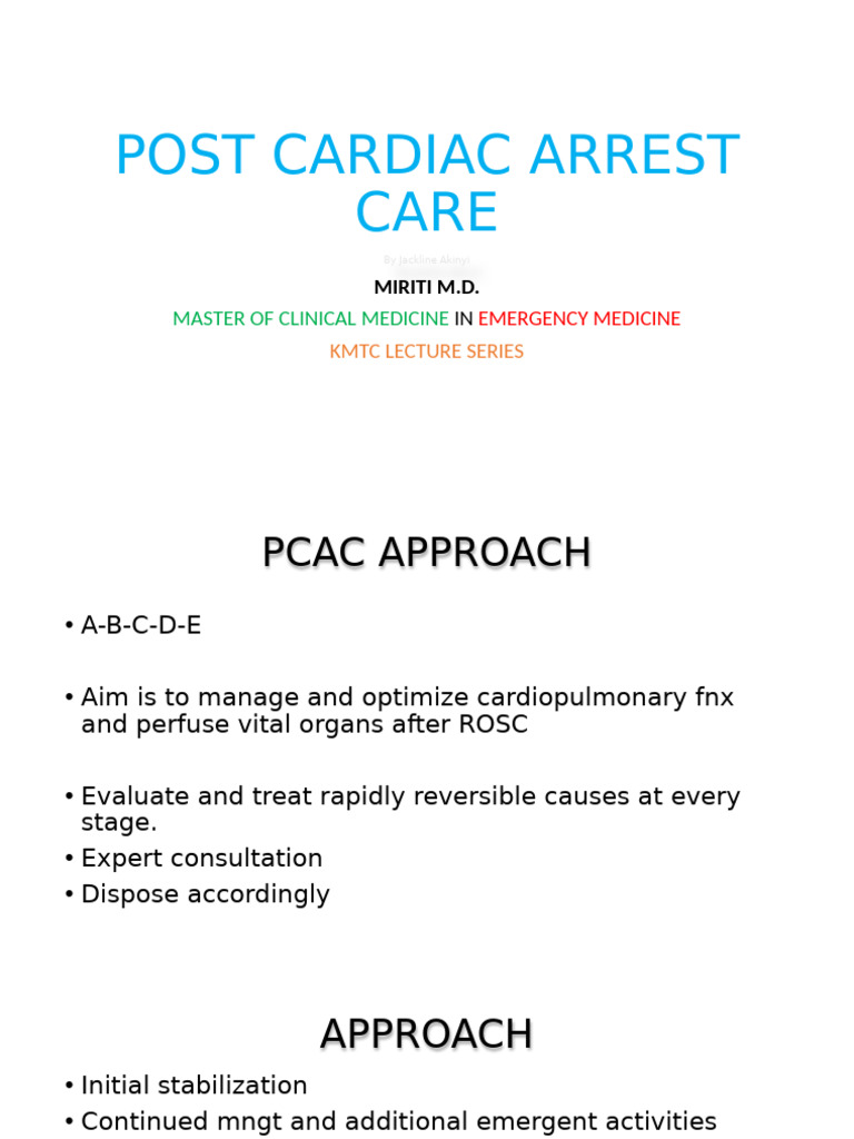 Post Cardiac Arrest Care | PDF
