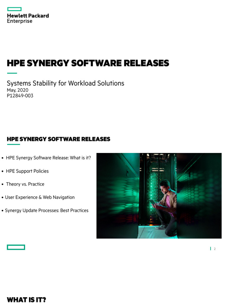 HPE_a00061395en_us_Overview of HPE Synergy Software Releases (ppt) | PDF