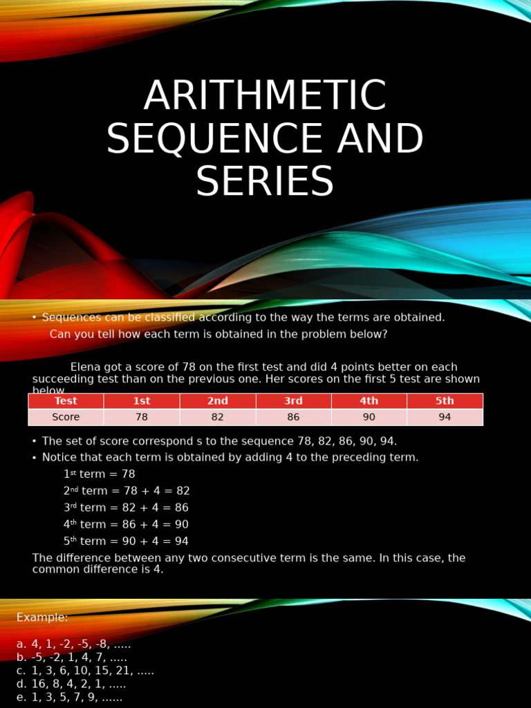 Understanding Arithmetic Sequences and Series | PDF | Mean ...