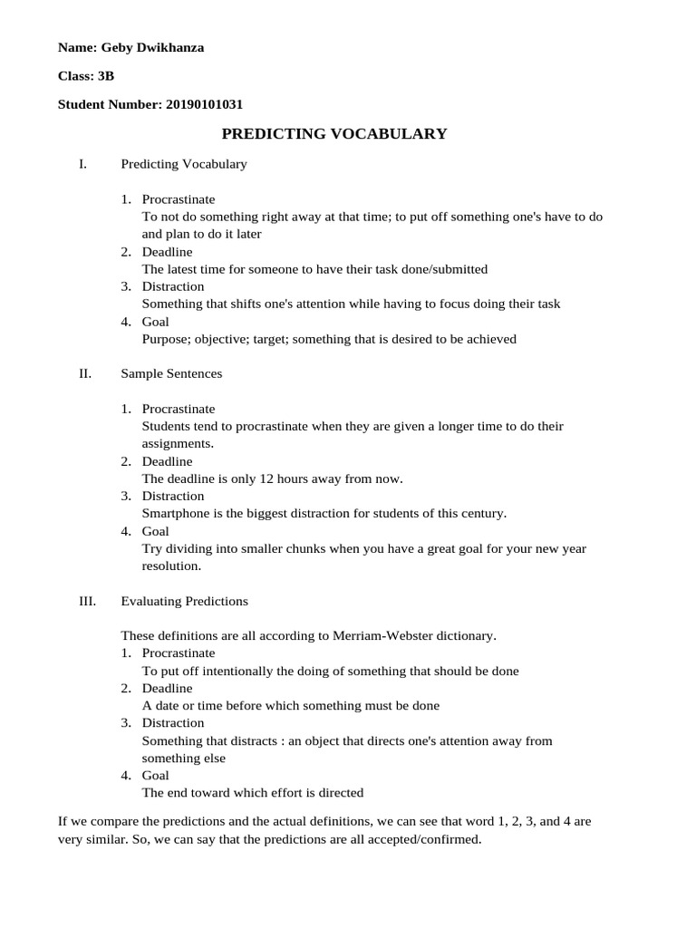 Geby Dwikhanza - Predicting Vocabulary | PDF