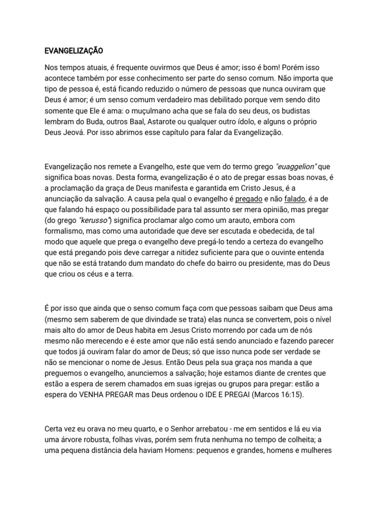 A Necessidade da Evangelização Hoje | PDF