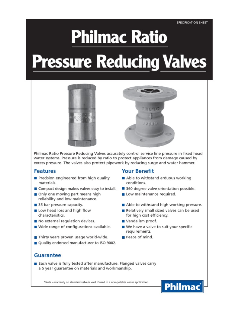Ratio Pressure Reducing Valves | Valve | Pipe (Fluid Conveyance)