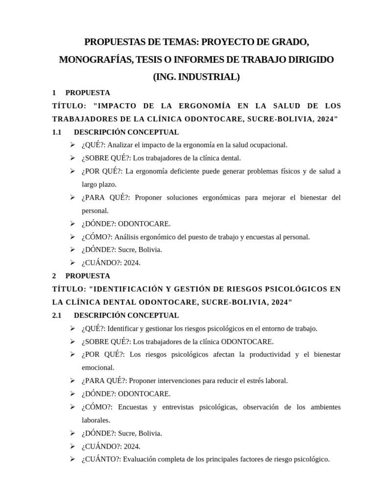 Modelo Tema Propuesto | PDF | Sicología | Higiene