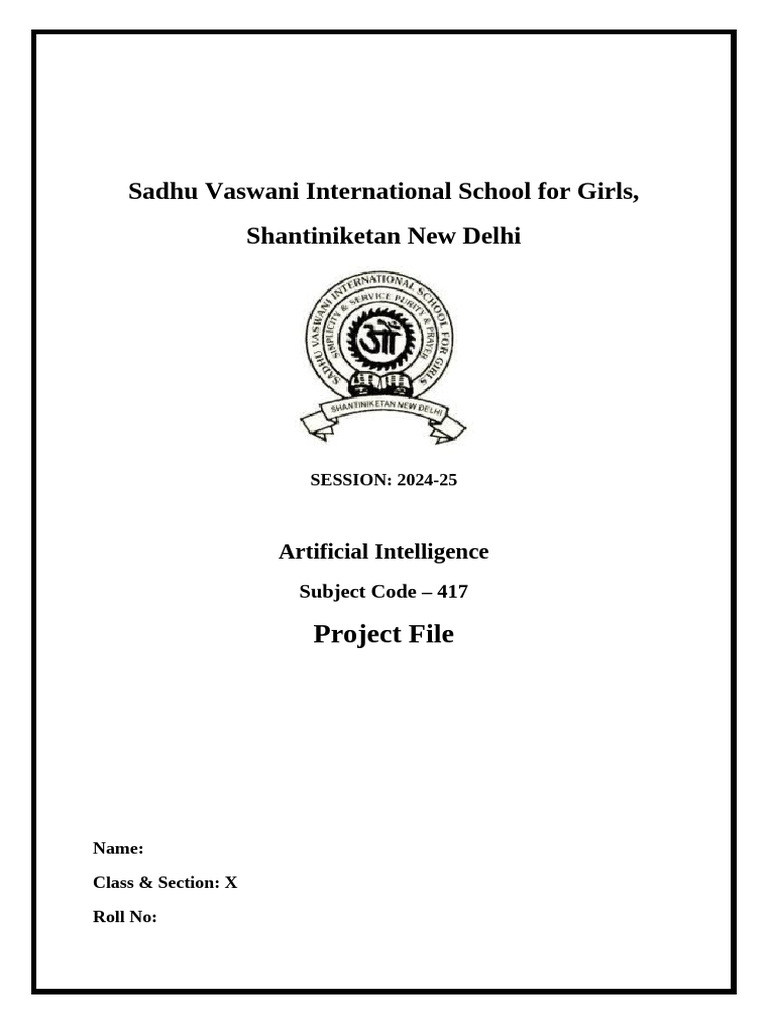 Project File - AI (Final Term Class X) 2024 (1) | PDF | Artificial Intelligence | Intelligence ...