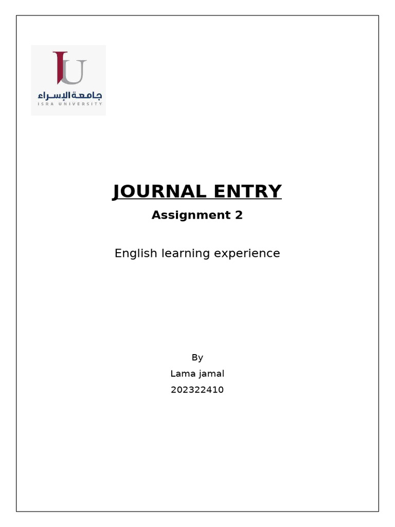 Journal Entry - Lama Jamal | PDF | Learning | Language Acquisition