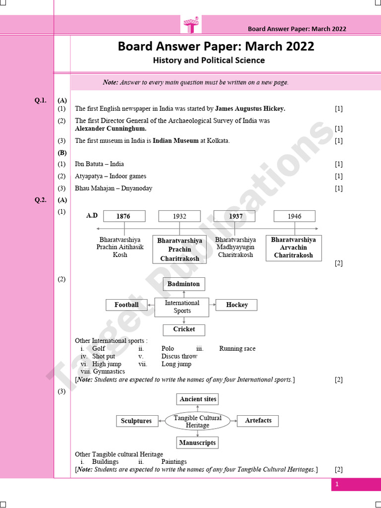 History Political Science Board Answer Paper March 20221651148501 | PDF ...