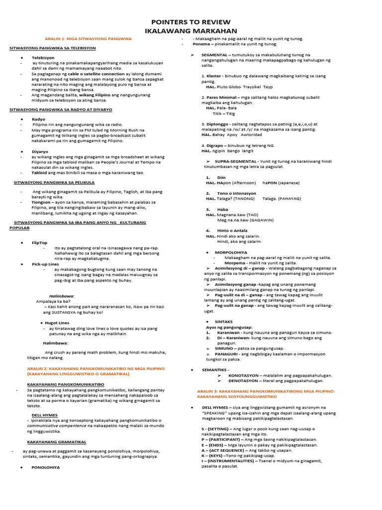 KP Reviewer Grade 11 | PDF