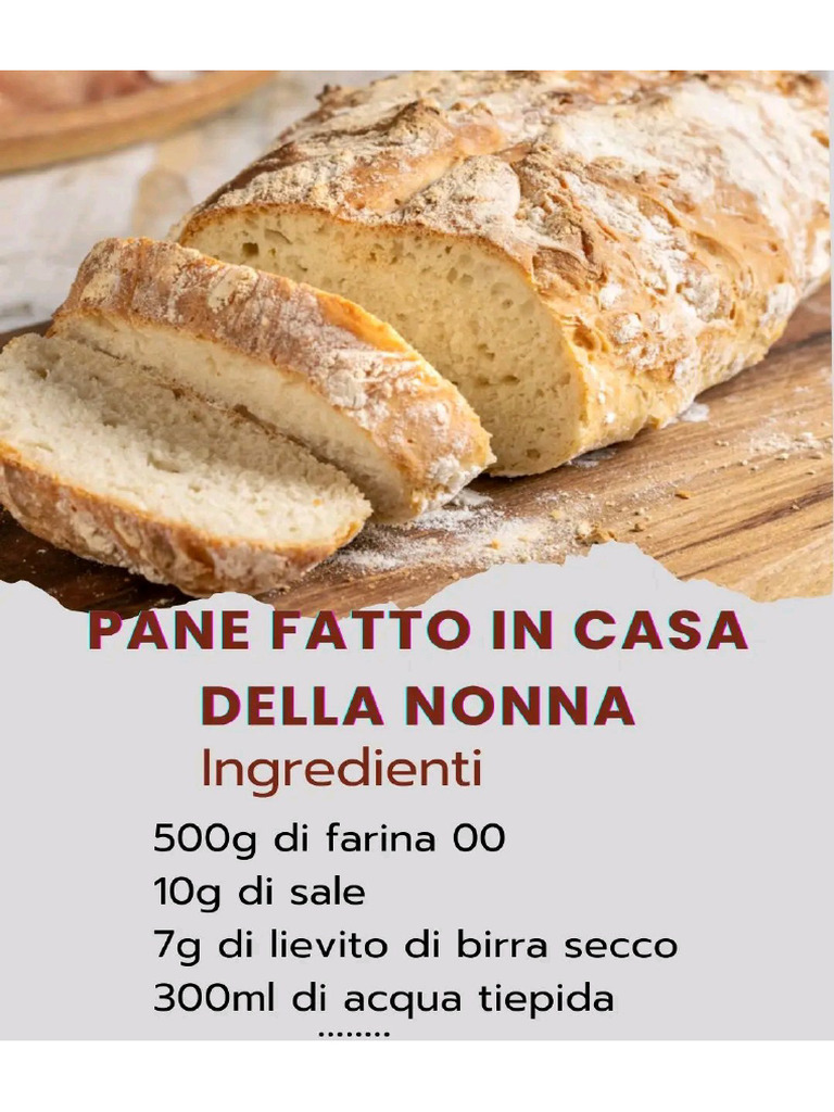 Ricetta Pane Fatto in Casa Della Nonna | PDF