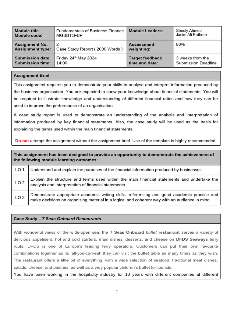 02 Case Study - Report-2 | PDF | Theory | Equity (Finance)