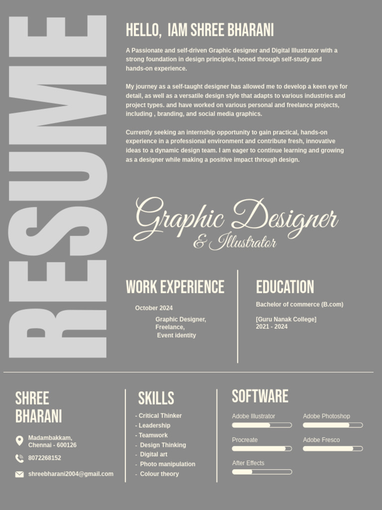 Bharani Resume | PDF