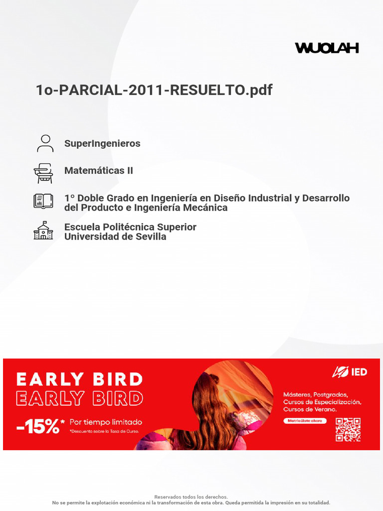 Wuolah Free 1o PARCIAL 2011 RESUELTO | PDF | Degradado | Ingeniería