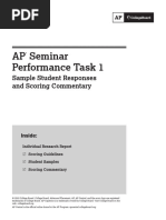 AP Seminar Performance Task 1: Individual Research Report (IRR) Rubric ...
