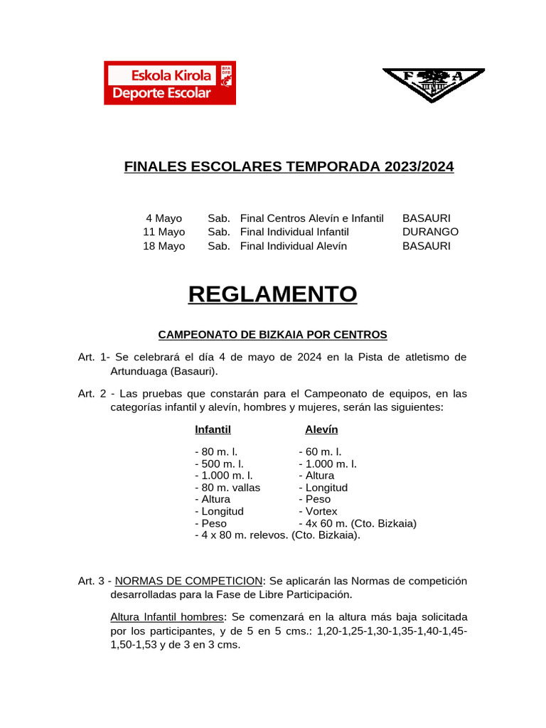 2024-05-04 Reglamento Final de Centros 2023-24 | PDF