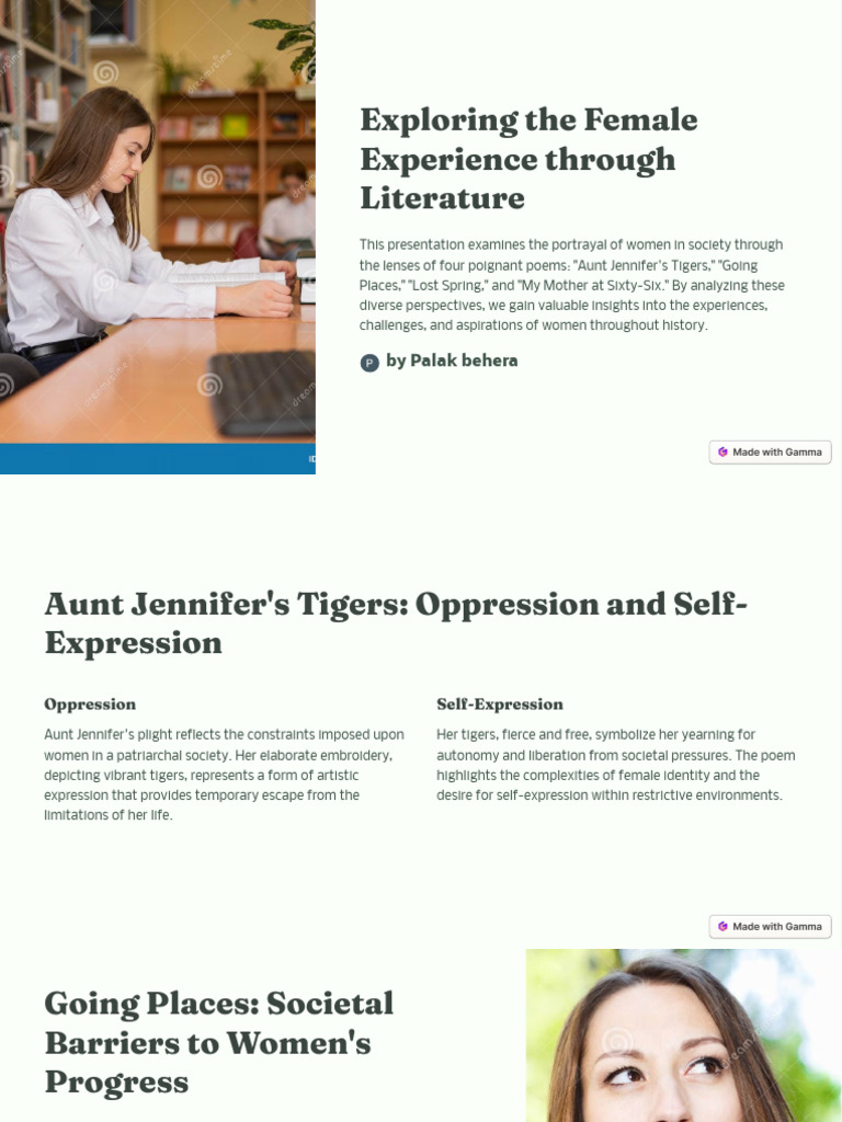 Women's Experiences in Poetry Analysis | PDF | Discrimination & Race ...