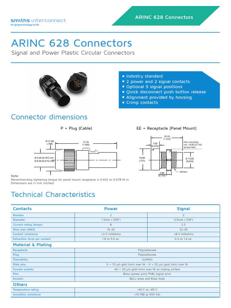 Brochure-ARINC-628-(A4) | PDF | Electrical Connector | Components
