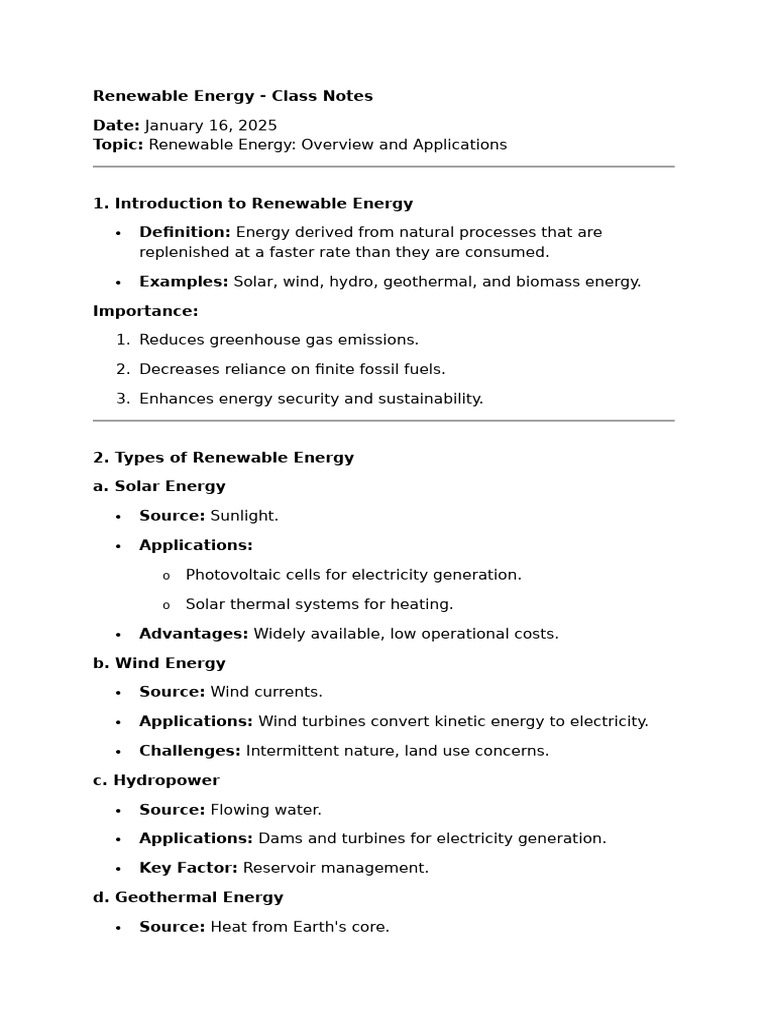 Overview of Renewable Energy Types | PDF