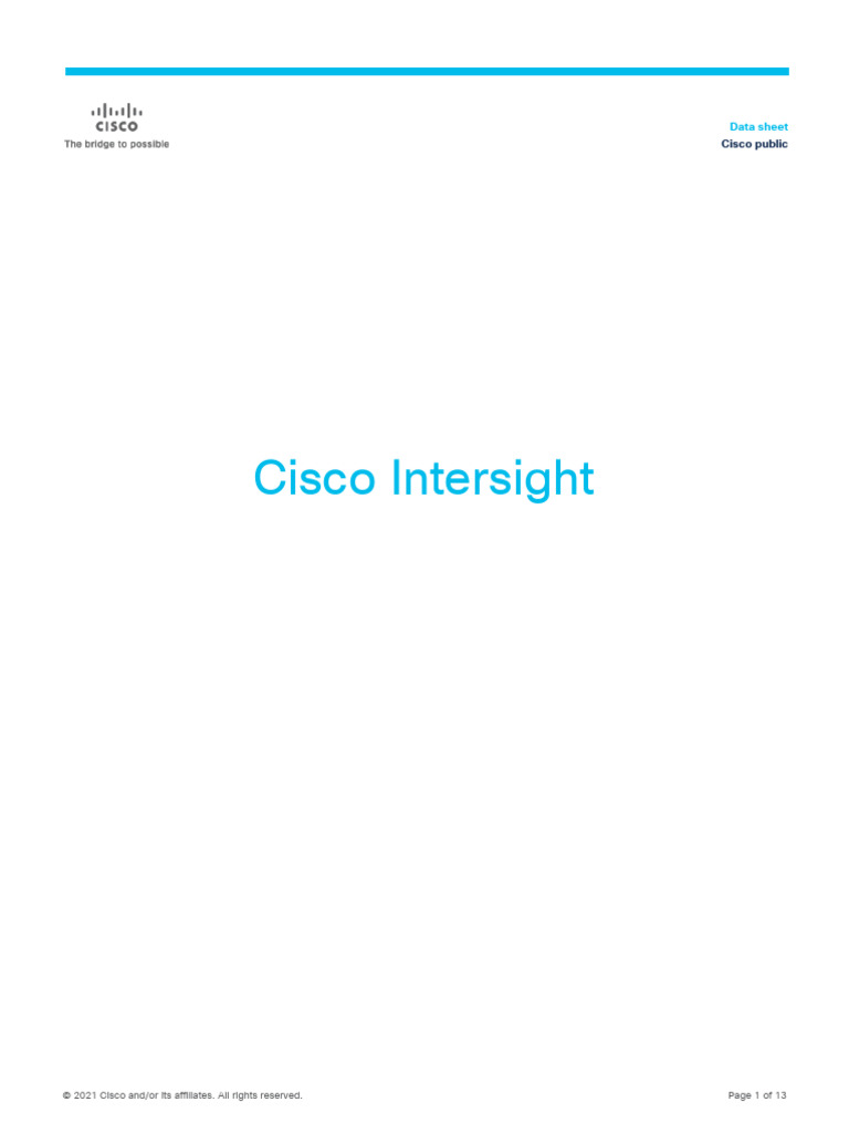 intersight-ds | PDF | Cloud Computing | Software As A Service