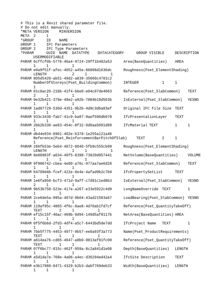 Khu Ddta - Ifc.sharedparameters | PDF | Computing | Computer Programming