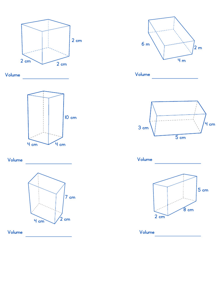 Volume Math Worksheet | PDF