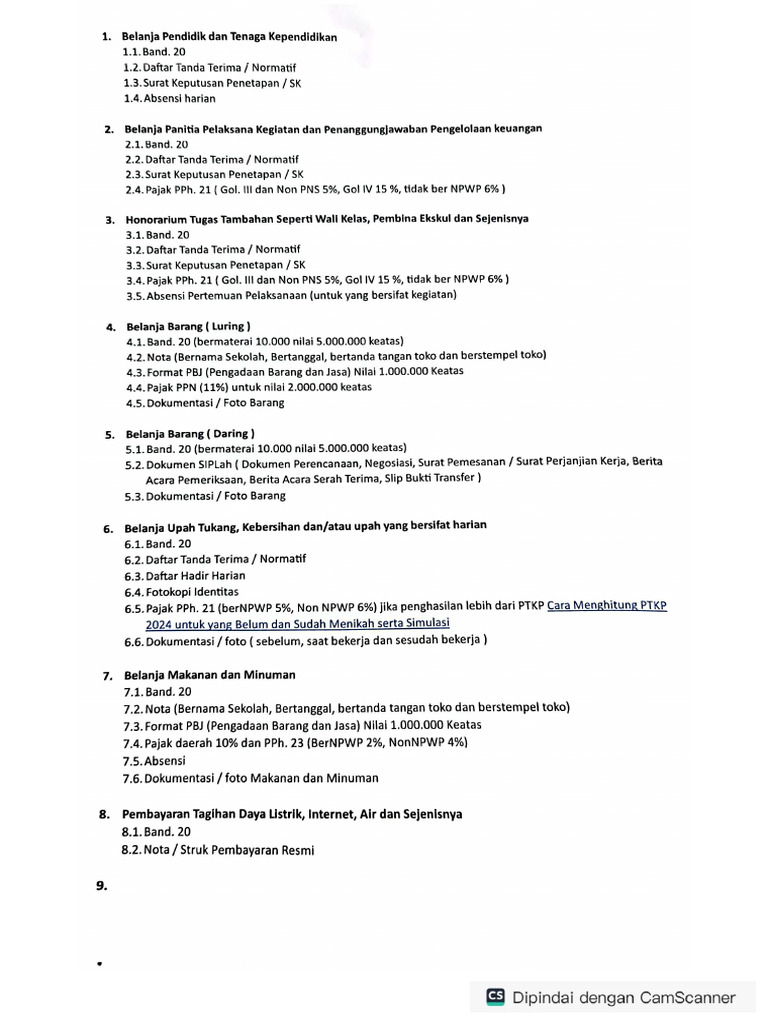 Lampiran Untuk SPJ BOPBOSKAB | PDF