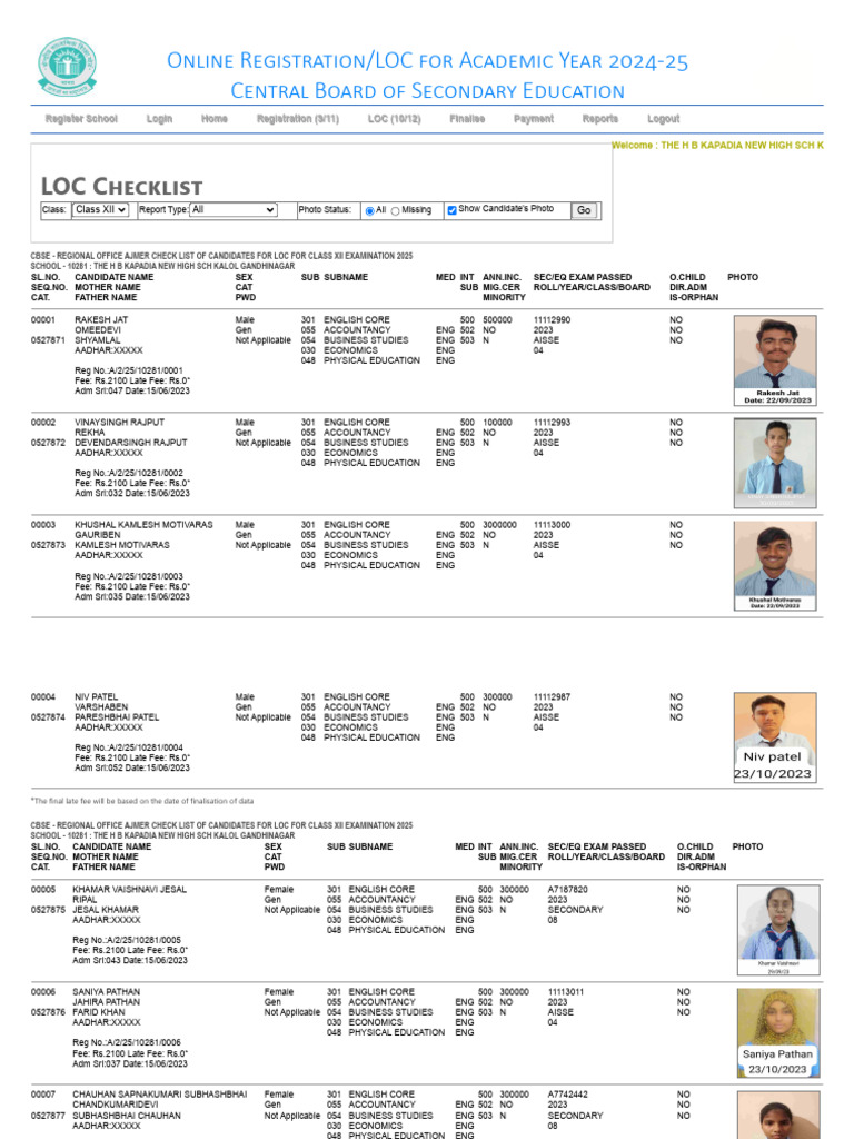 CLASS XII LOC FINAL CHECKLIST - 3rd OCTOBER 2024 | PDF | Educational ...