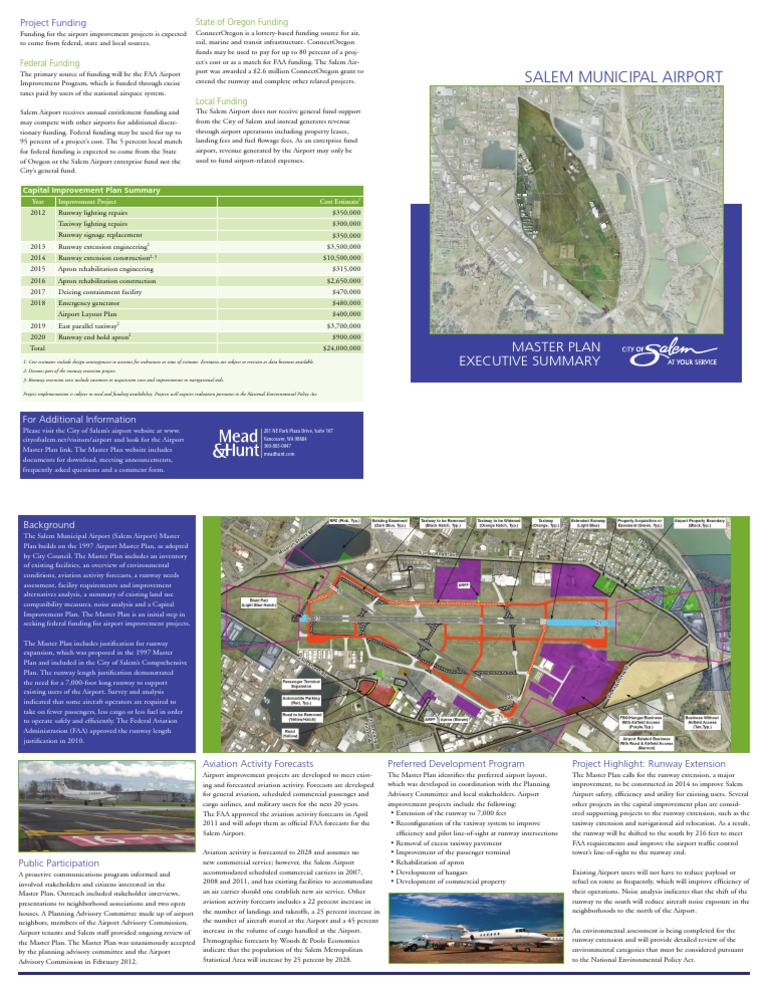 Salem Municipal Airport - Master Plan Executive Summary | PDF | Airport ...