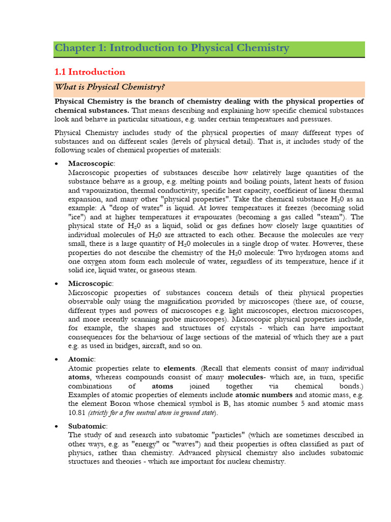Understanding Physical Chemistry Basics | PDF | Gases | Chemistry