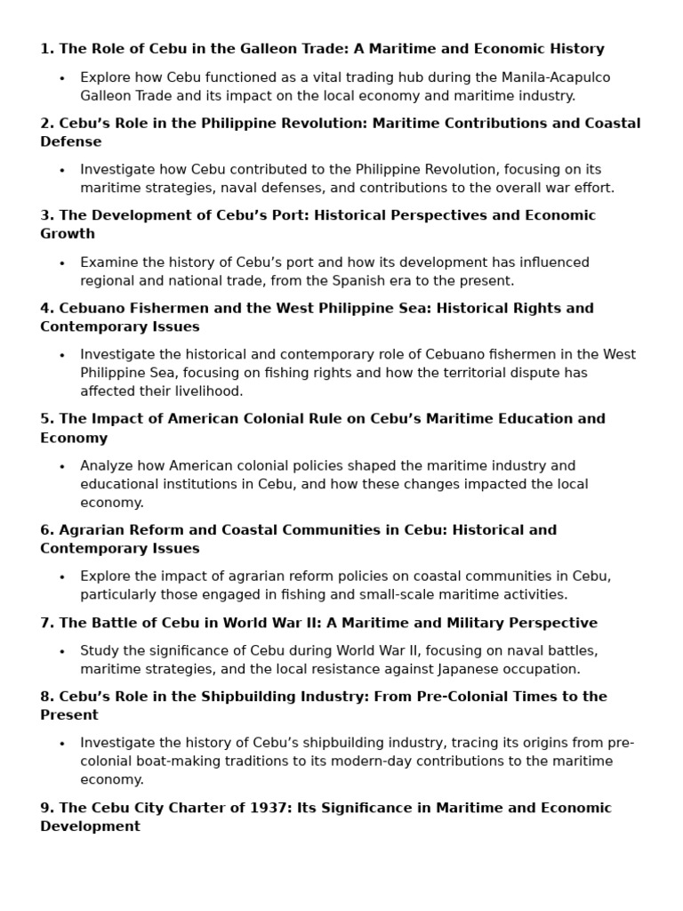 Cebu's Maritime History and Research Guide | PDF | Data | Cebu