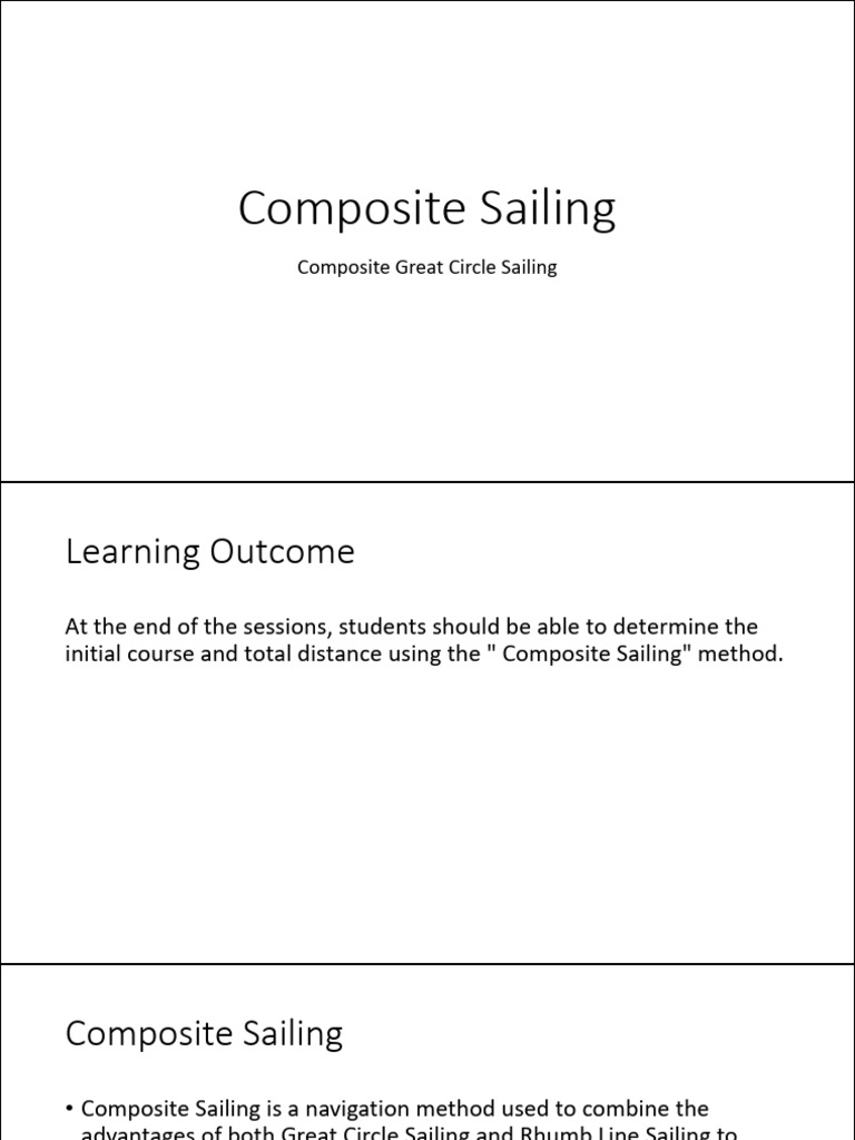 Composite Sailing Method Explained | PDF | Navigation | Geodesy