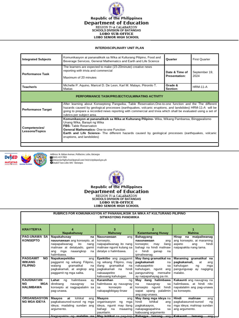 INTERDISCIPLINARY UNIT PLAN HRM-11-A | PDF | Creativity