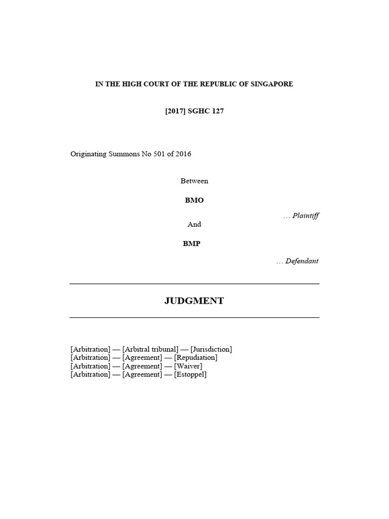 [2017] SGHC 127 | PDF | Lawsuit | Arbitration
