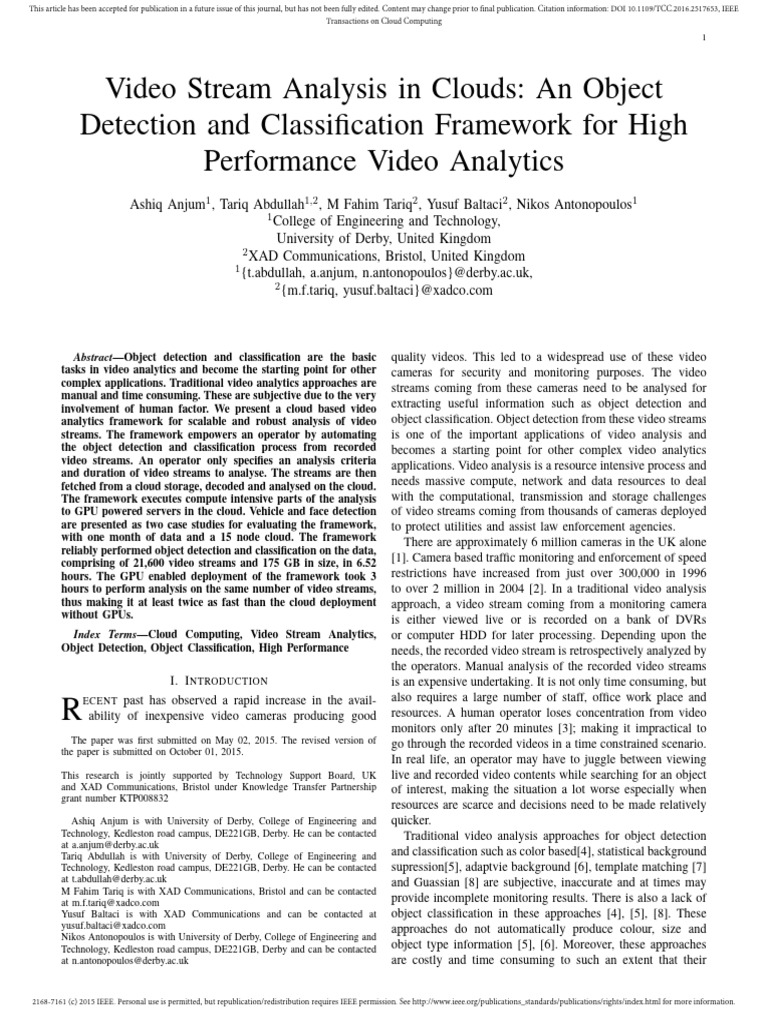 Video Stream Analytics | PDF | Streaming Media | Video