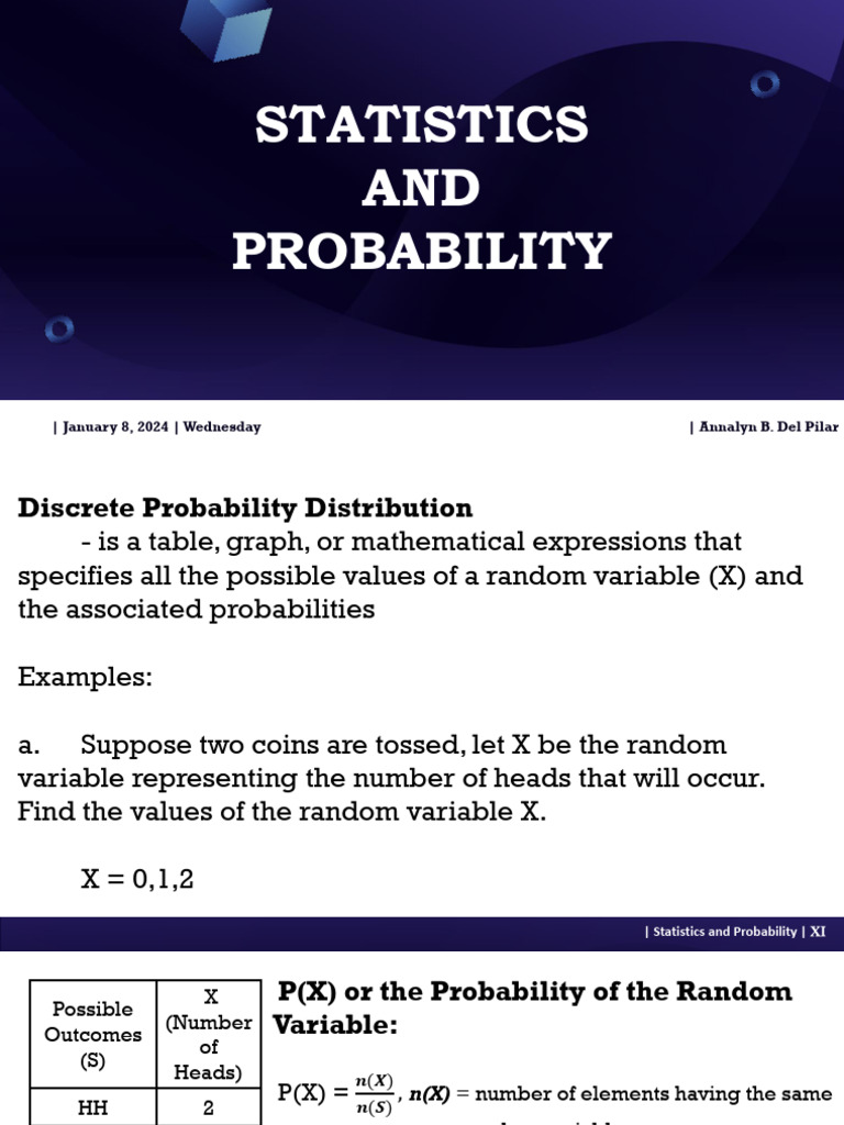 Stat and Prob Q3 Discrete Probability Distribution Notes 2 | PDF ...