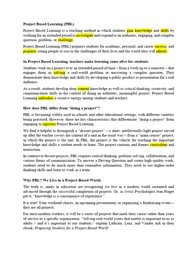 7. Téma 3 | PDF | Project Based Learning | Cognition