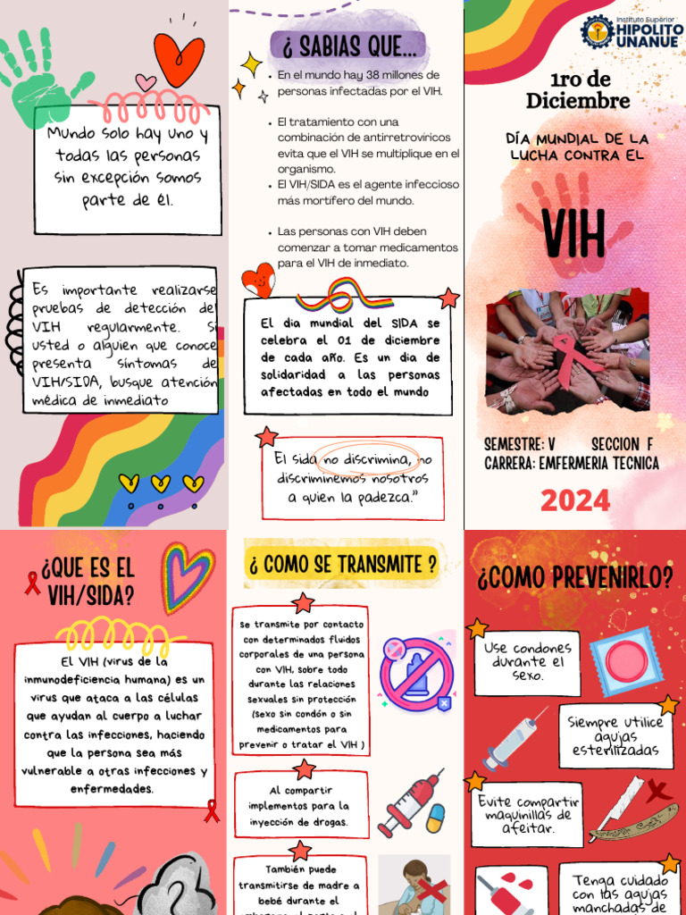 Triptico Sobre El VIH SIDA | PDF | VIH / SIDA | VIH
