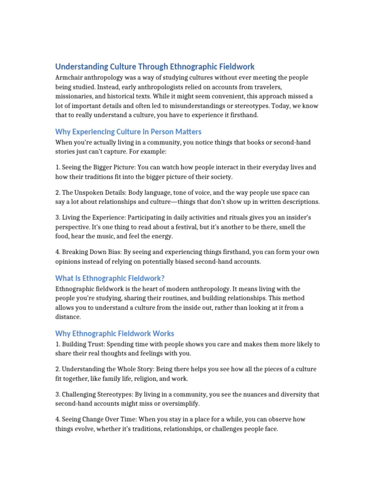Understanding_Culture_Through_Ethnographic_Fieldwork | PDF | Ethnography | Anthropology