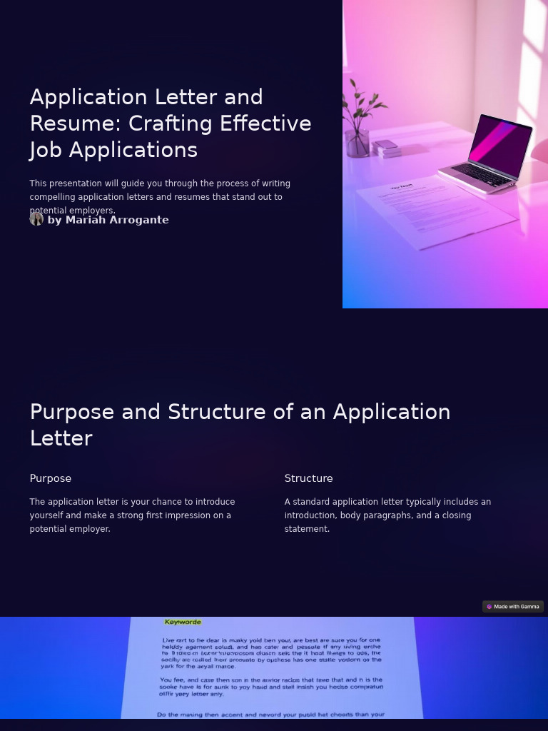 PPT(Application Letter and Resume) | PDF | Résumé