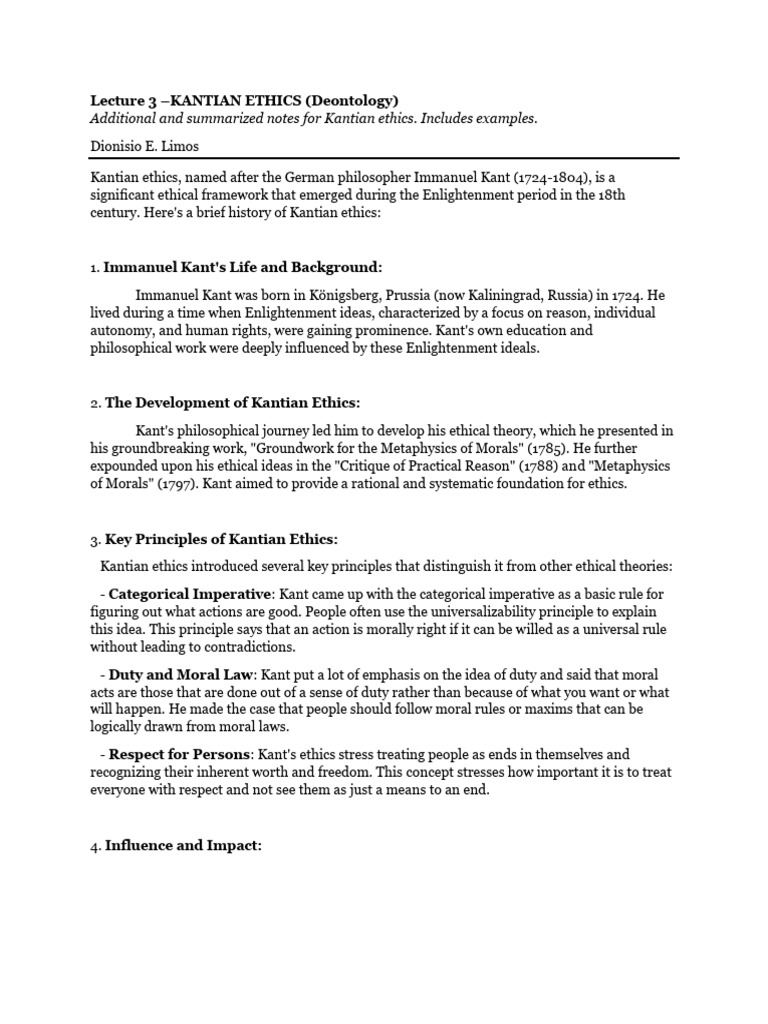 03A - Deontology | PDF | Immanuel Kant | Liberal Arts Education