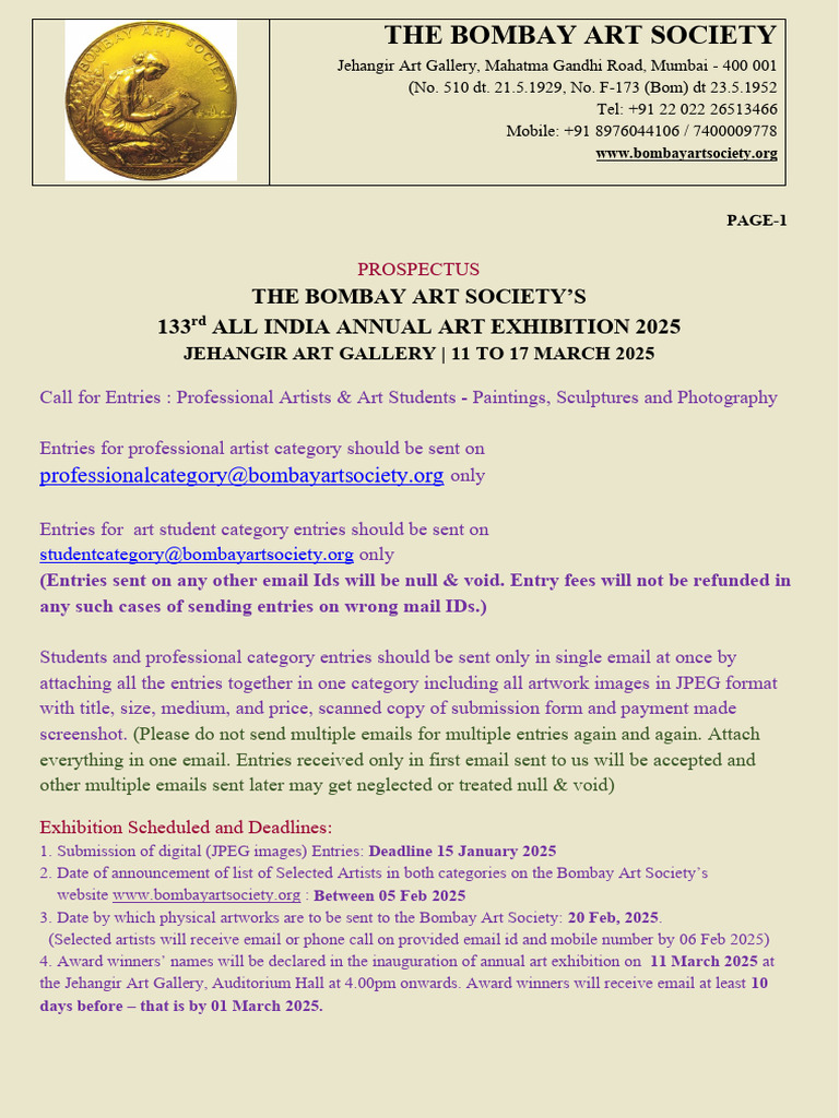 Bombay Art Society Annual Exhibition 2025 | PDF | Pixel
