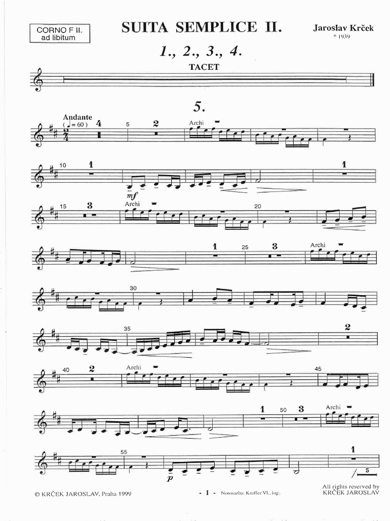 Krček_Suita Semplice_2. věta_další | PDF