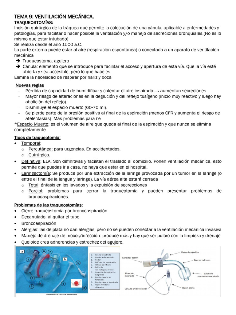 Tema 11 VENTILACIÓN MECÁNICA | PDF | Neumología | Medicina CLINICA
