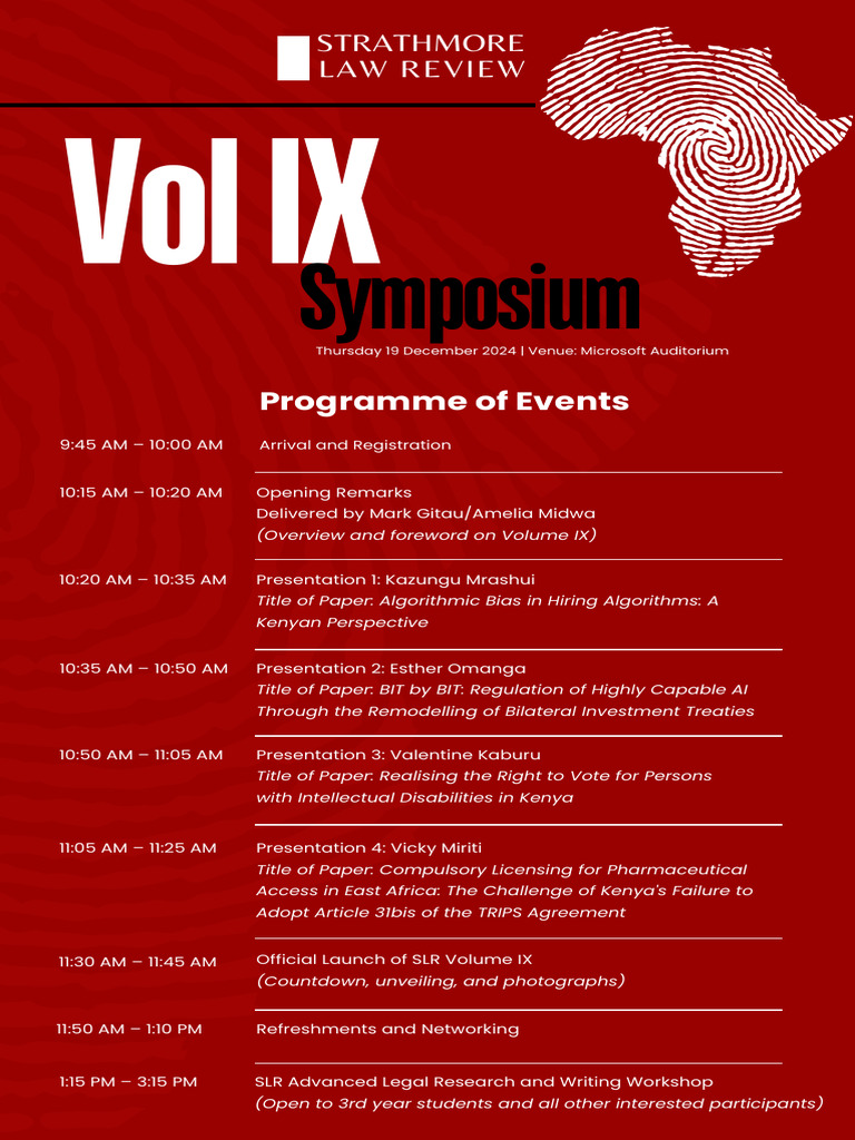 SLR Symposium & Workshop Programme | PDF | Trips Agreement