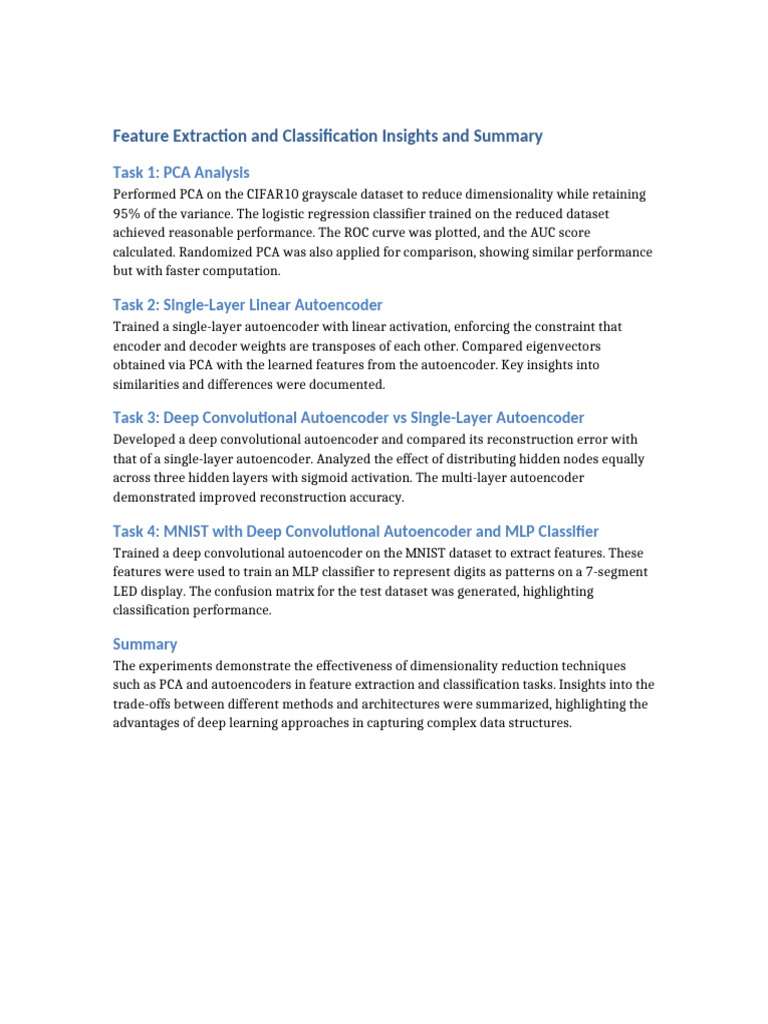 Feature Extraction Summary | PDF