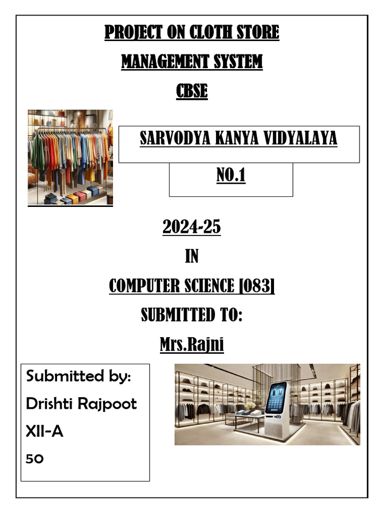 Cloth Store Management System | PDF | Databases | Computing
