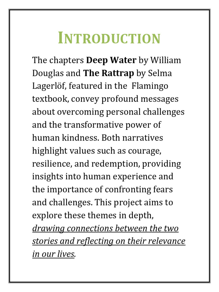 Project Values Deep Water-1 | PDF | Courage | Psychological Resilience