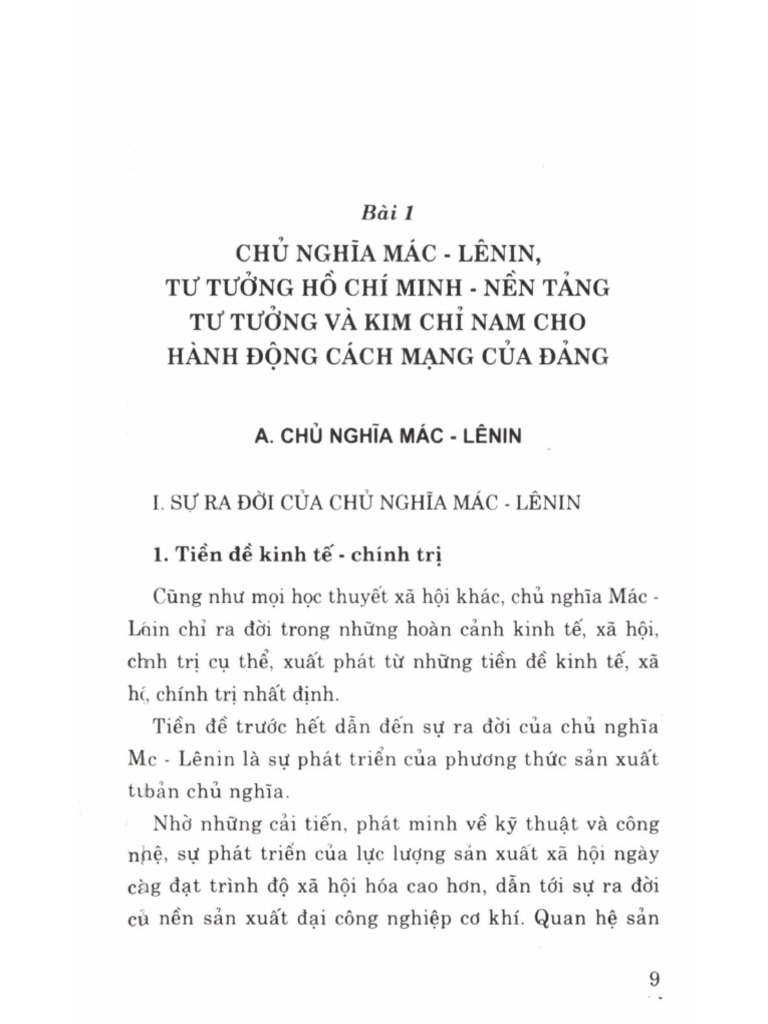 Bai 1 Chu Nghia Mac Lenin Tu Tuong Ho Chi Minh Nen Tang Tu Tuong Va Kim ...