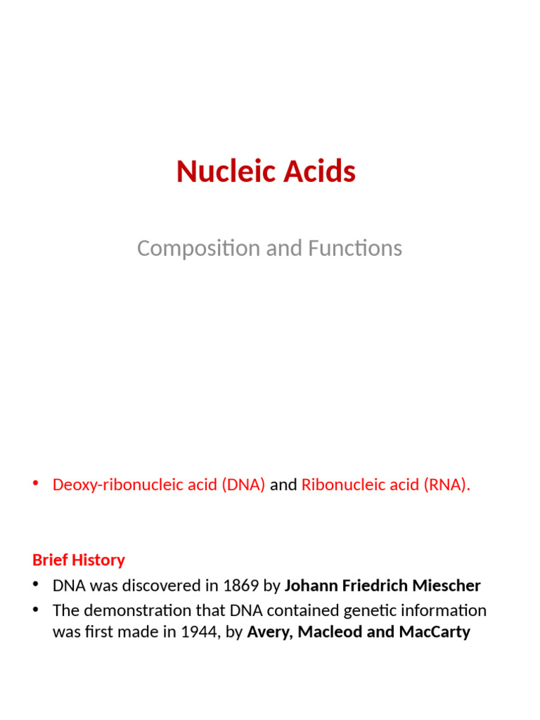 Nucleic Acids Structure & Function | PDF | Nucleotides | Nucleic Acids